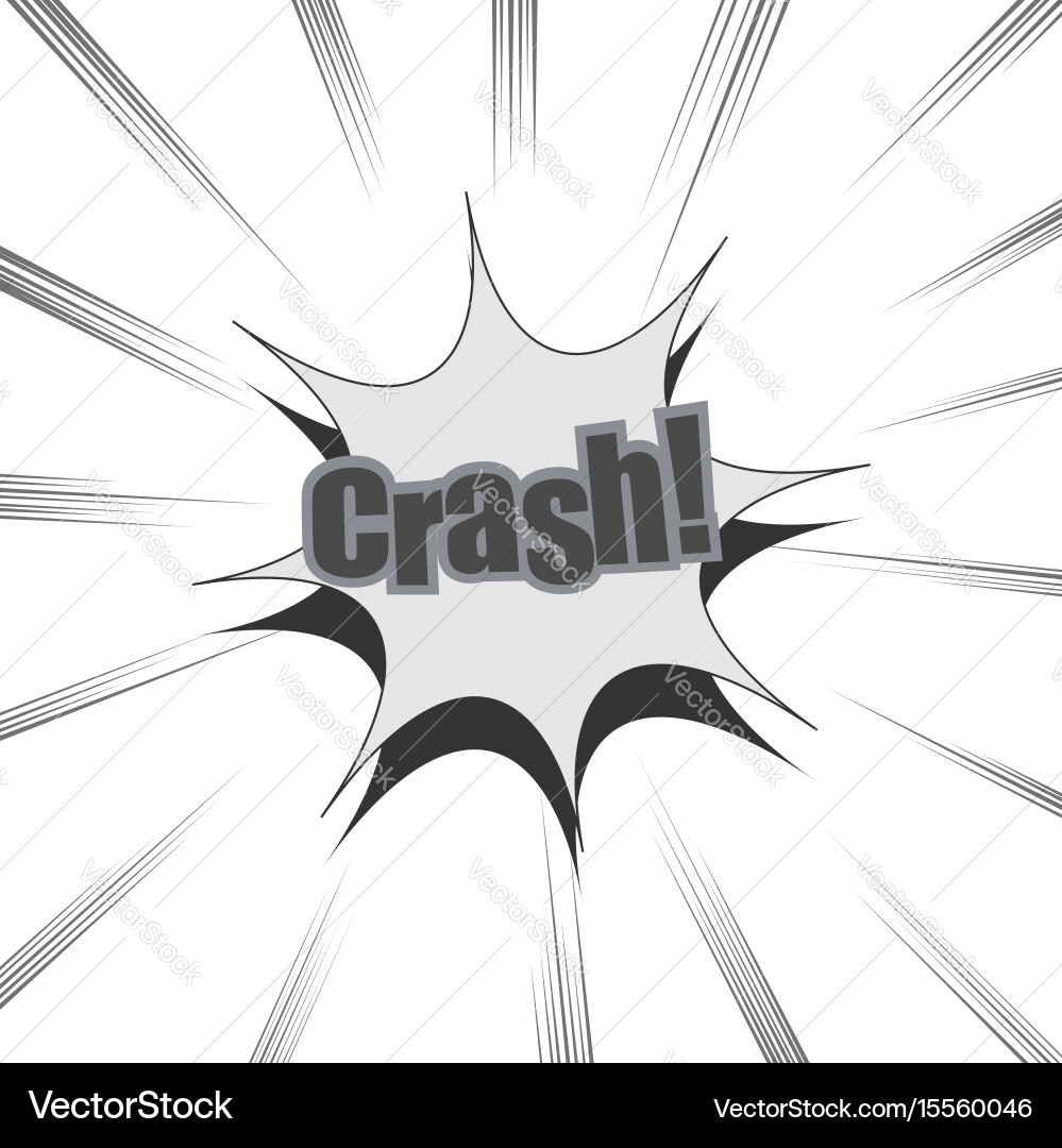 Comic monochrome crash wording background Vector Image