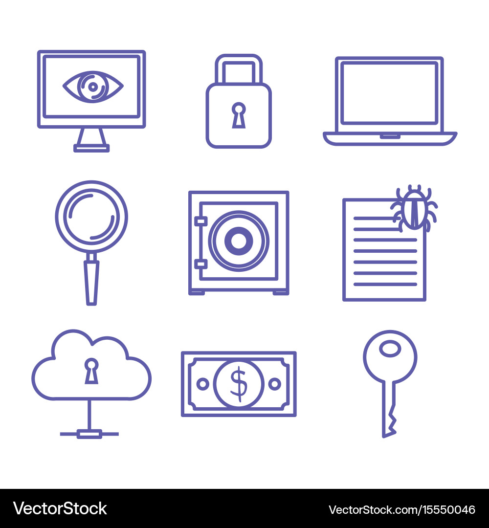 Cyber security design Royalty Free Vector Image