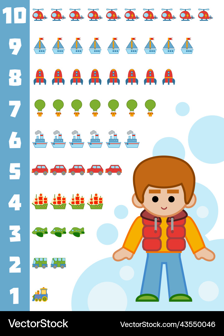 Educational poster for children about numbers Vector Image