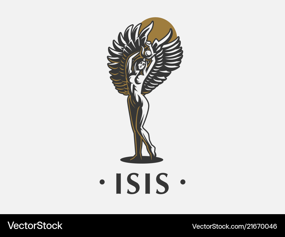 Egyptian goddess isis emblem Royalty Free Vector Image