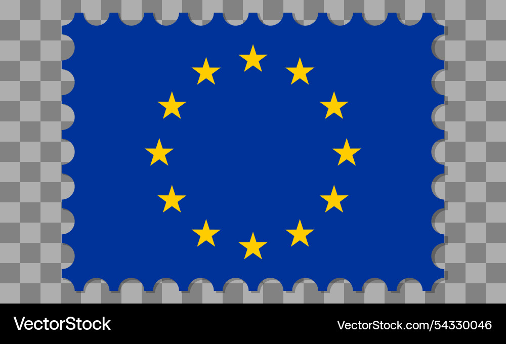 European union postage stamp Royalty Free Vector Image