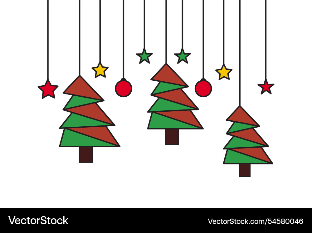 Festive christmas tree garland Royalty Free Vector Image