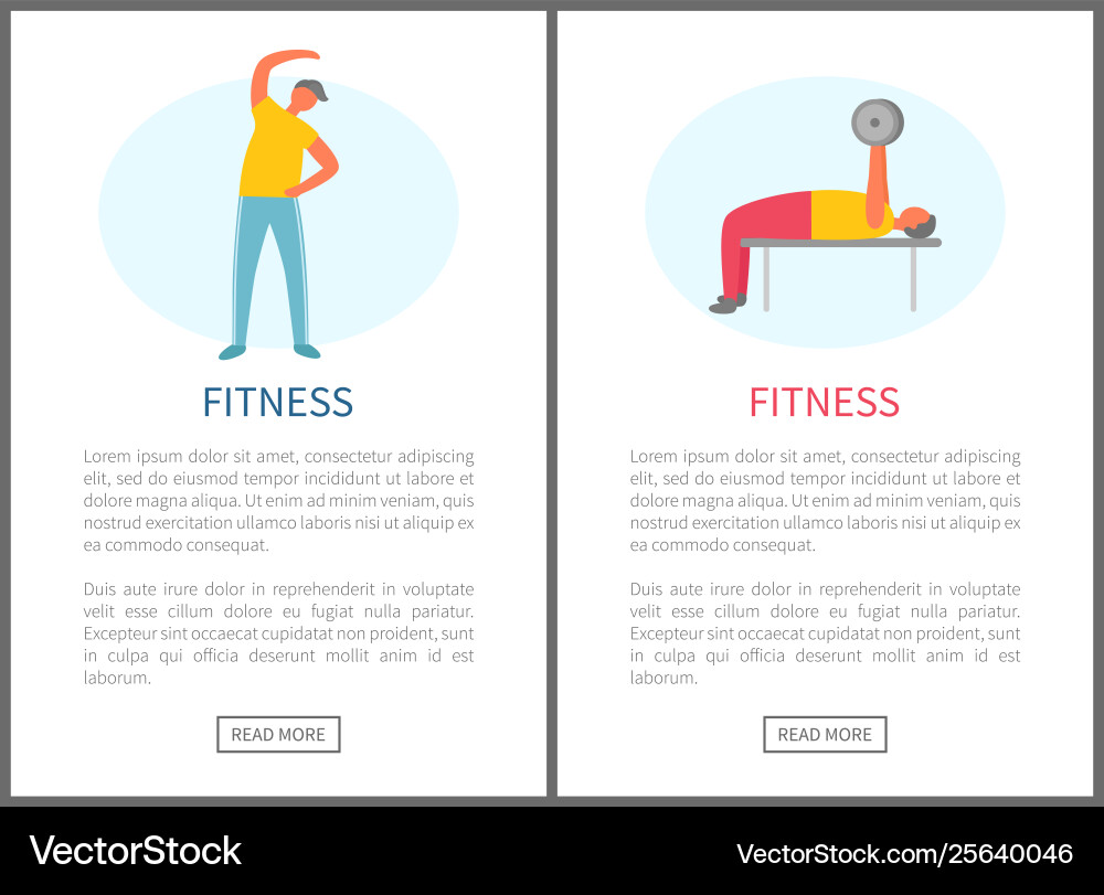 Fitness web stretching and pumping men Royalty Free Vector