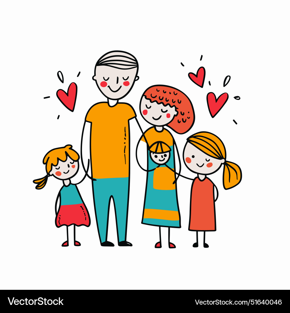 Cartoon Families Together Happy Family Cartoon PNG Transparent Images