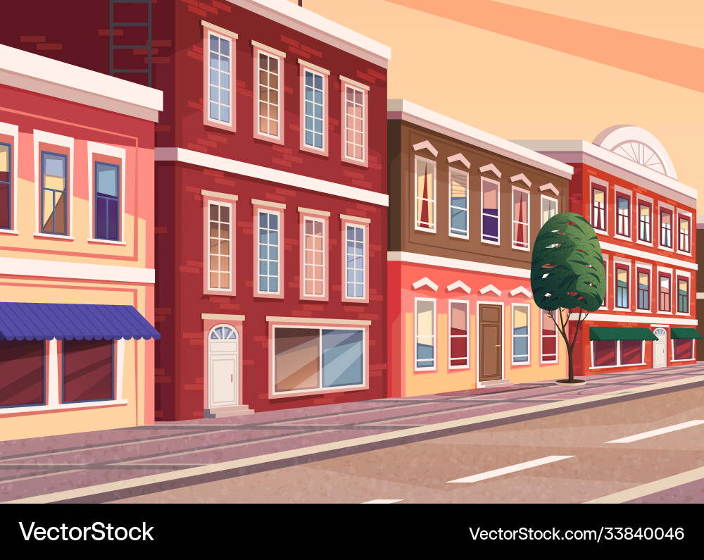 Historic Town Streetscape Royalty Free Vector Image