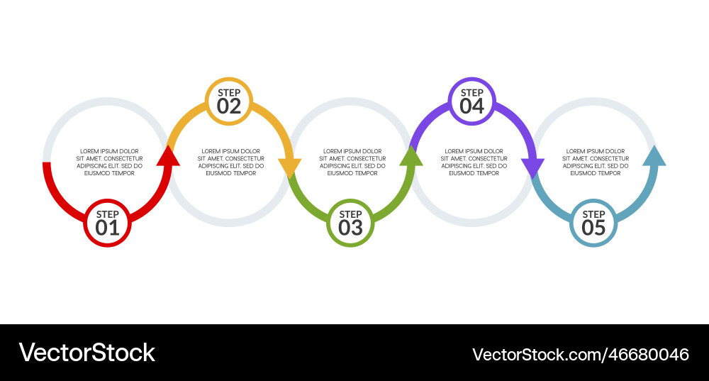 Infographics design template and icons with 5 Vector Image
