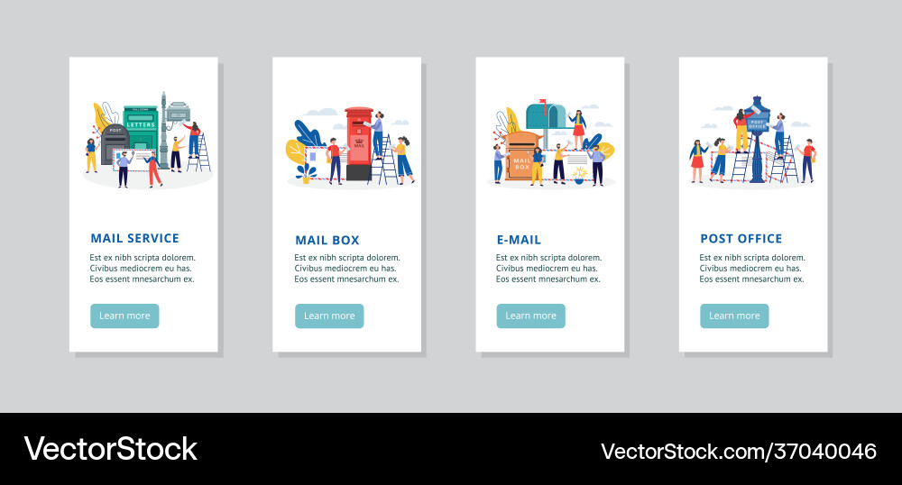 Mail service banners for mobile app with people Vector Image