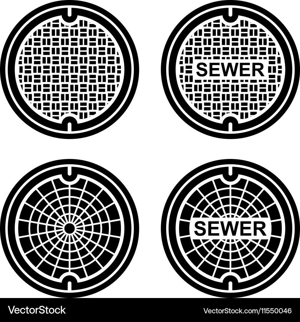 Manhole sewer cover black symbol Royalty Free Vector Image