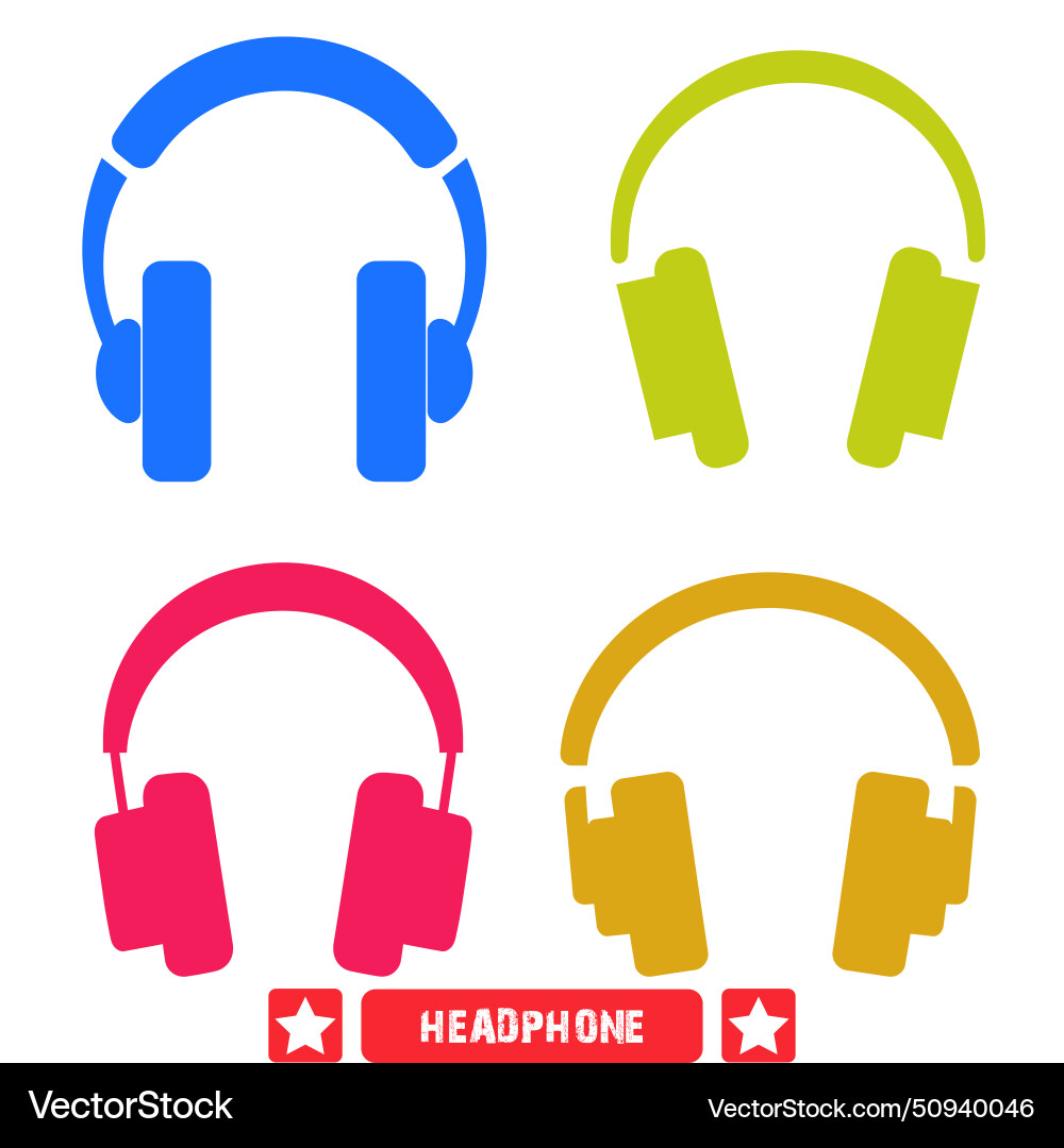 Music vibes contemporary headphone bundle Vector Image