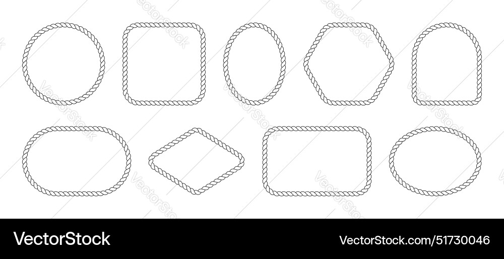 Rope frames set Royalty Free Vector Image - VectorStock