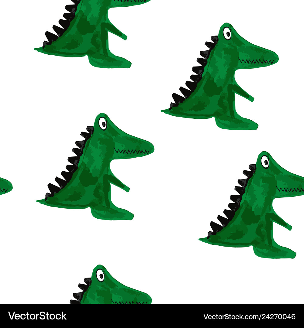 Seamless pattern with cartoon crocodiles Vector Image