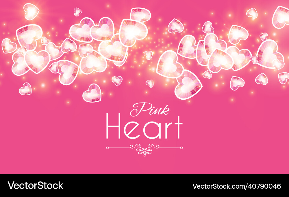Shining pink heart Royalty Free Vector Image - VectorStock