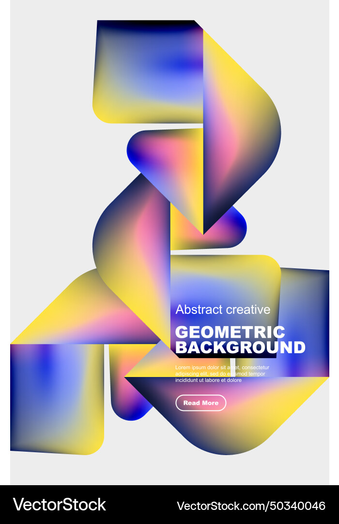 Square and triangle design with fluid gradients Vector Image