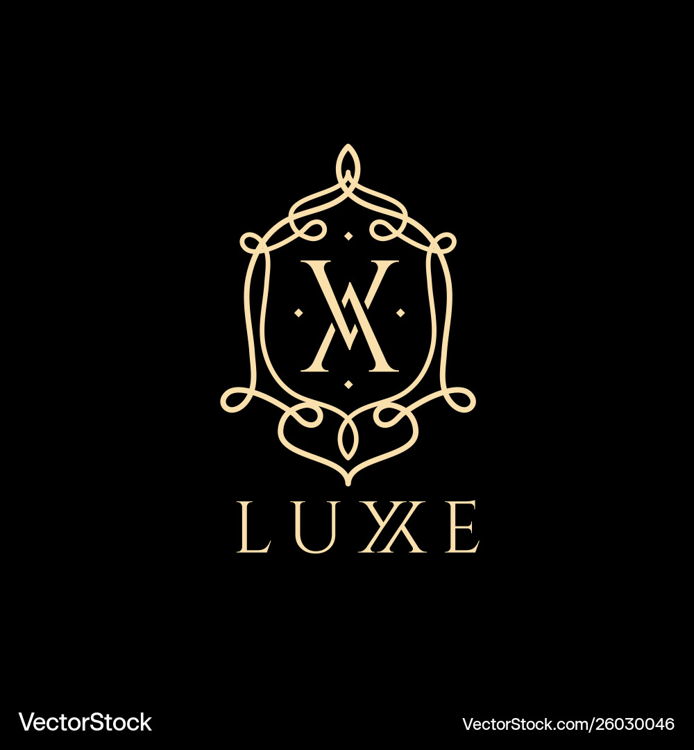 V letter luxury logo Royalty Free Vector Image