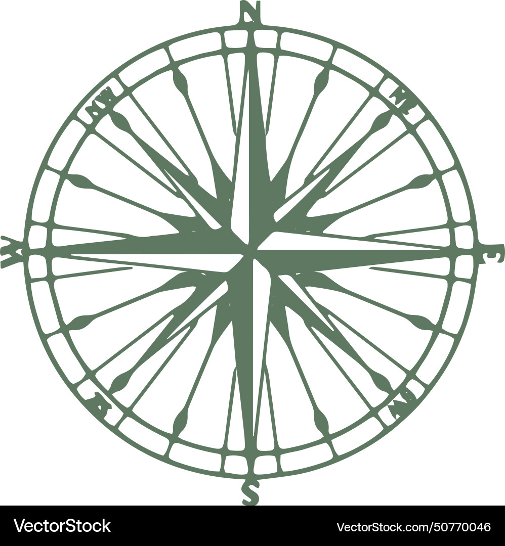 Wind rose in vintage map style world direction Vector Image