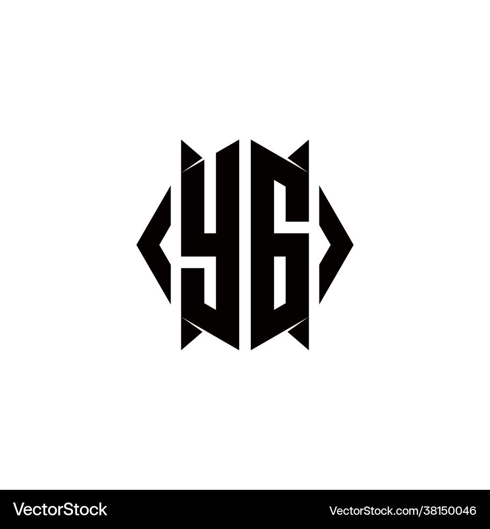 Yg logo monogram with shield shape designs Vector Image