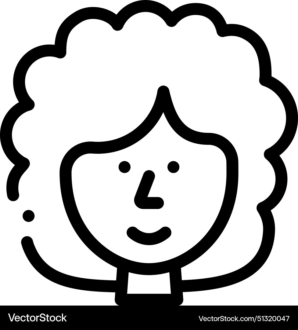 Afro icon thin linear style design isolated on Vector Image