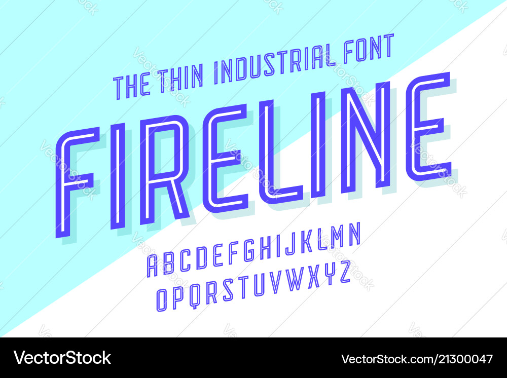 Alphabet and font fire line Royalty Free Vector Image