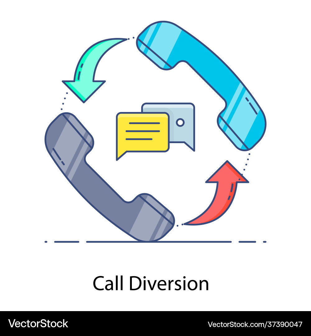 Call diversion Royalty Free Vector Image - VectorStock