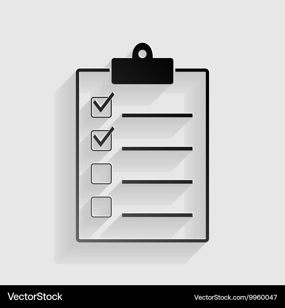 Checklist sign black paper Royalty Free Vector Image