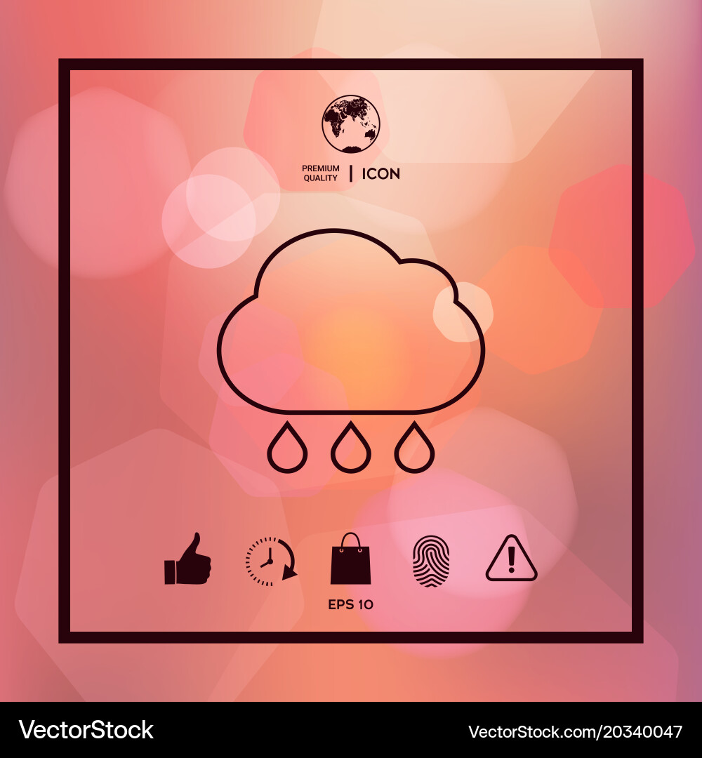 Cloud rain line icon Royalty Free Vector Image