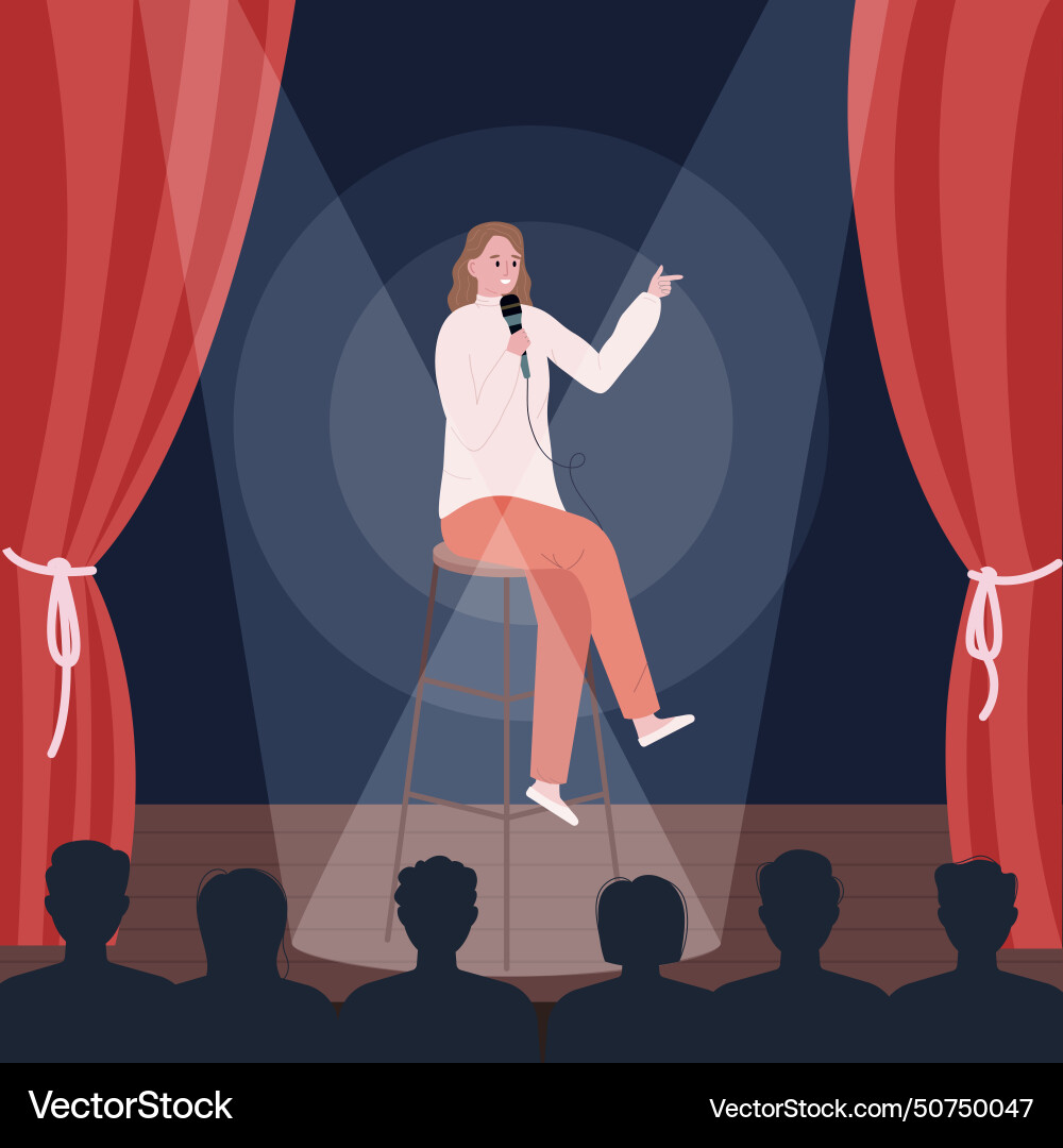 Comedy show stage composition Royalty Free Vector Image