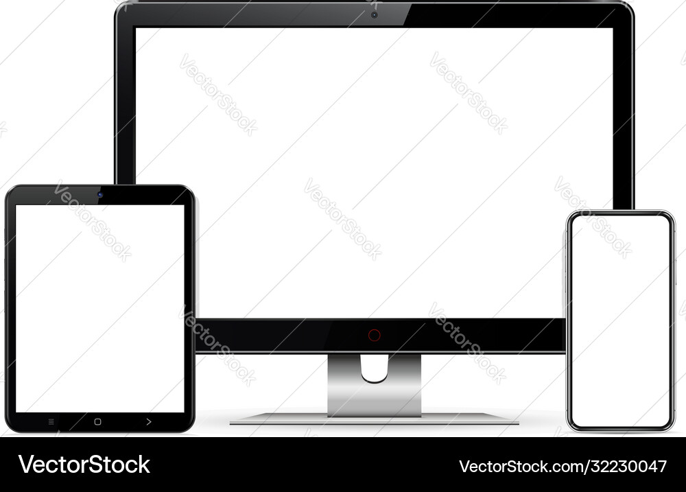 Computer screen tablet phone Royalty Free Vector Image