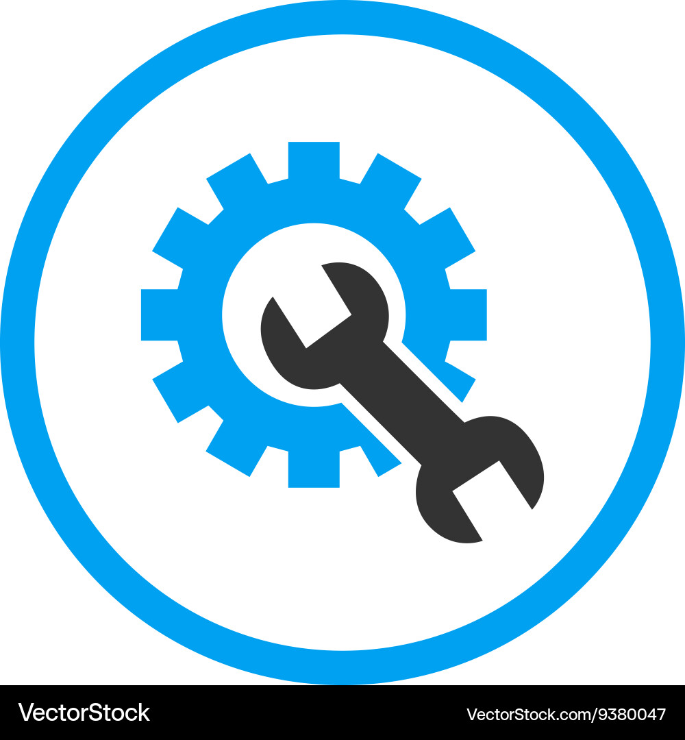 Developer tools flat rounded icon Royalty Free Vector Image