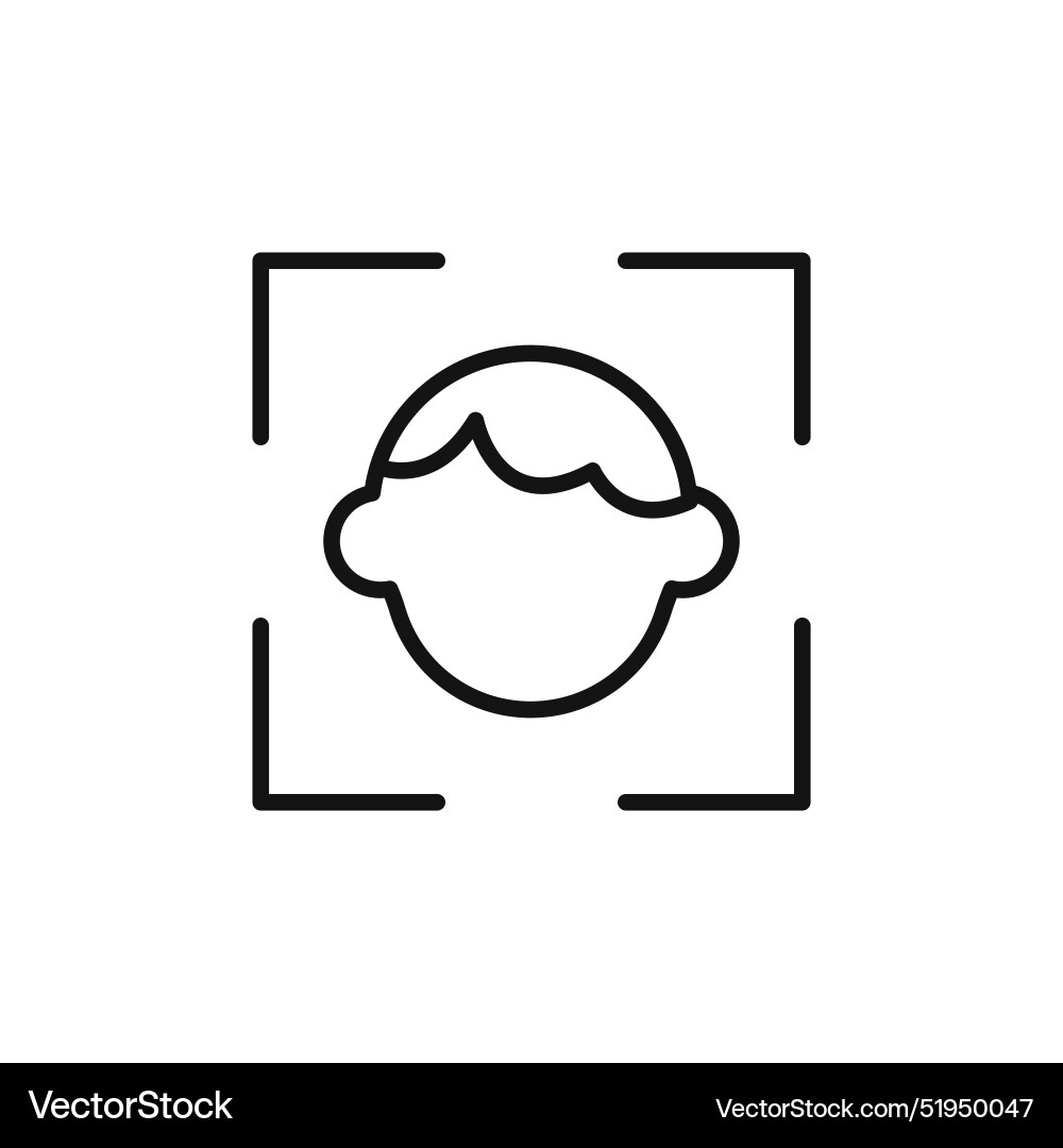 Face detection logo sign outline Royalty Free Vector Image