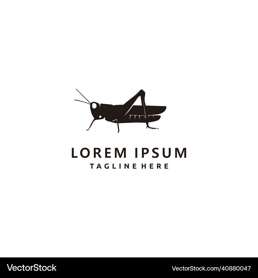 Grasshopper locust silhouette logo icon Royalty Free Vector