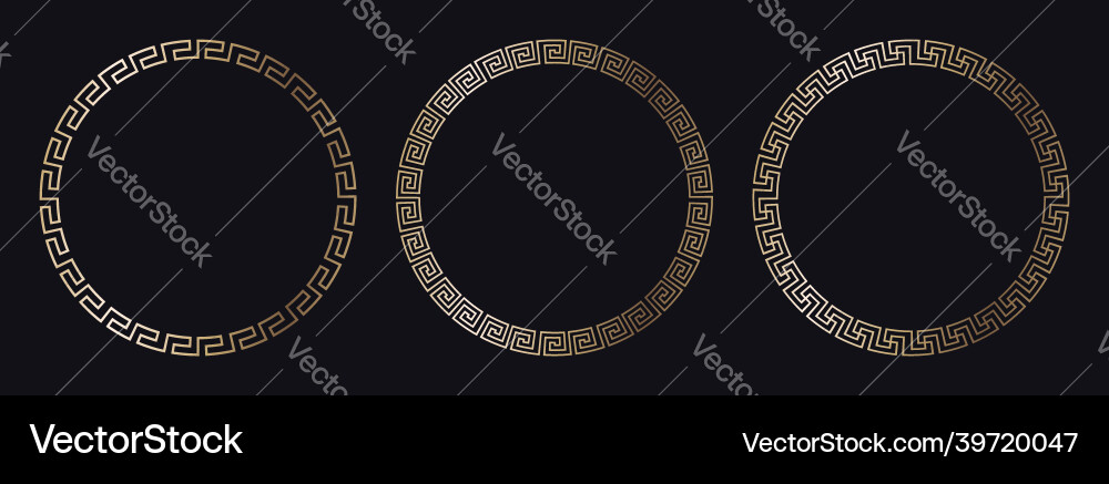 Greek gold frames on a black background Royalty Free Vector