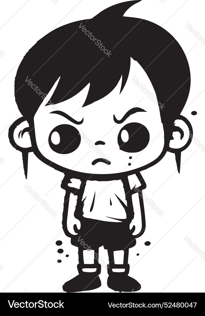 Grief stricken greg cartoon boy Royalty Free Vector Image