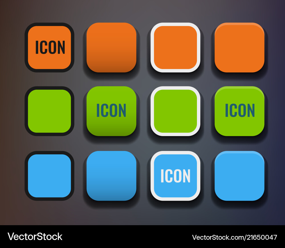 Icon Vorlage verschiedene Hintergründe gesetzt Vektorbild