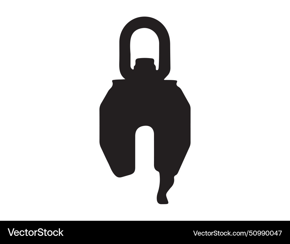 Lifting hook silhouette art Royalty Free Vector Image