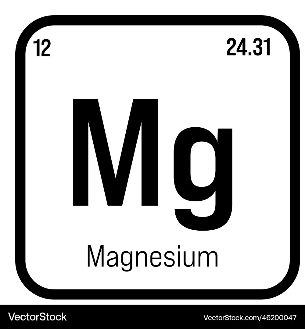 Magnesium mg periodic table element Royalty Free Vector