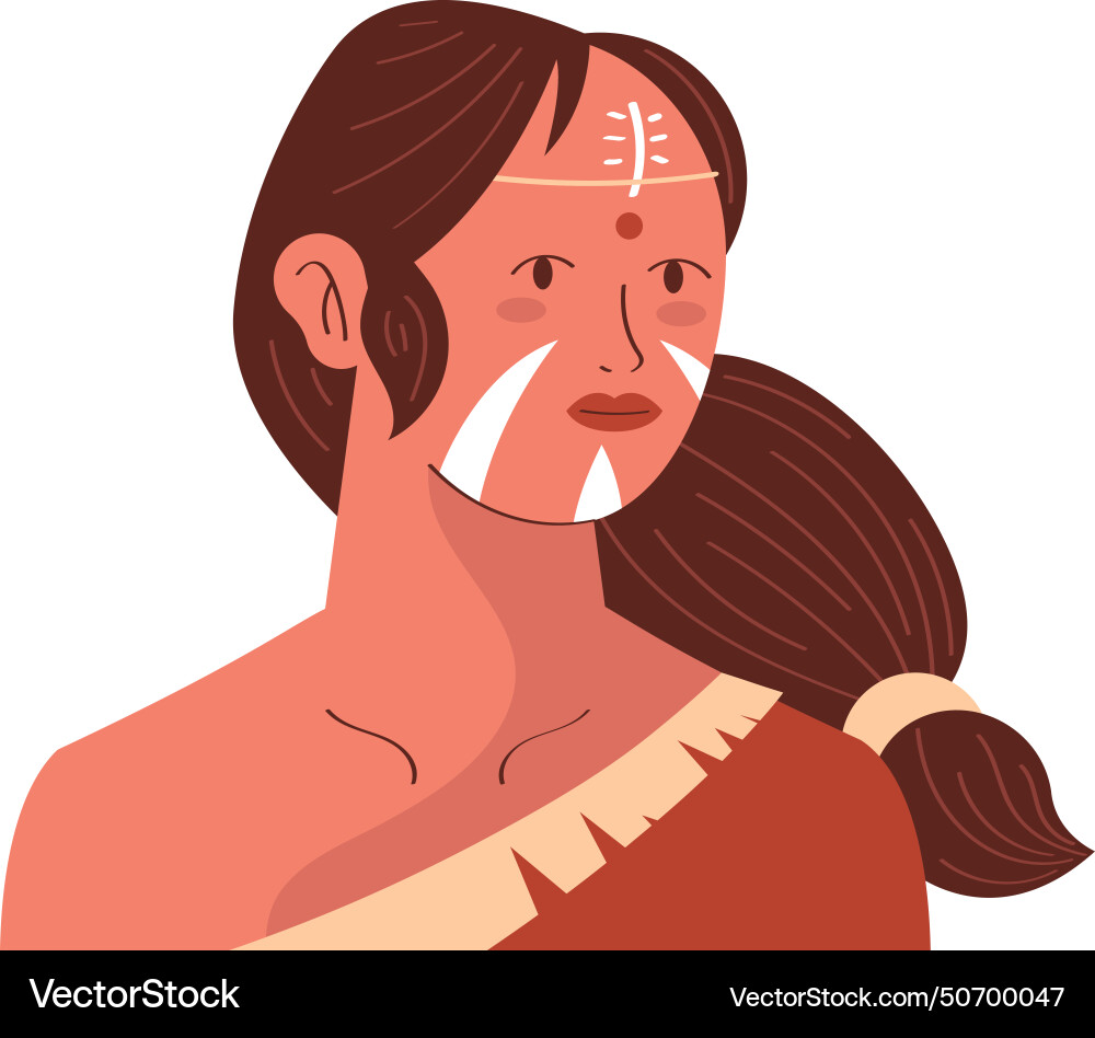 Native american girl character Royalty Free Vector Image