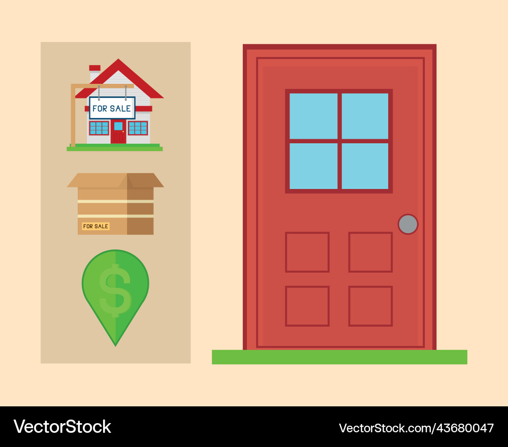Real estate property icons Royalty Free Vector Image