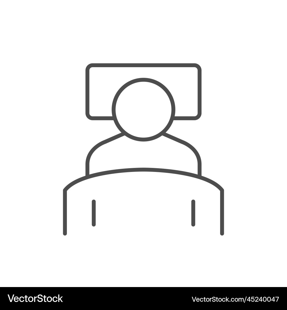 Sleeping person line outline icon Royalty Free Vector Image