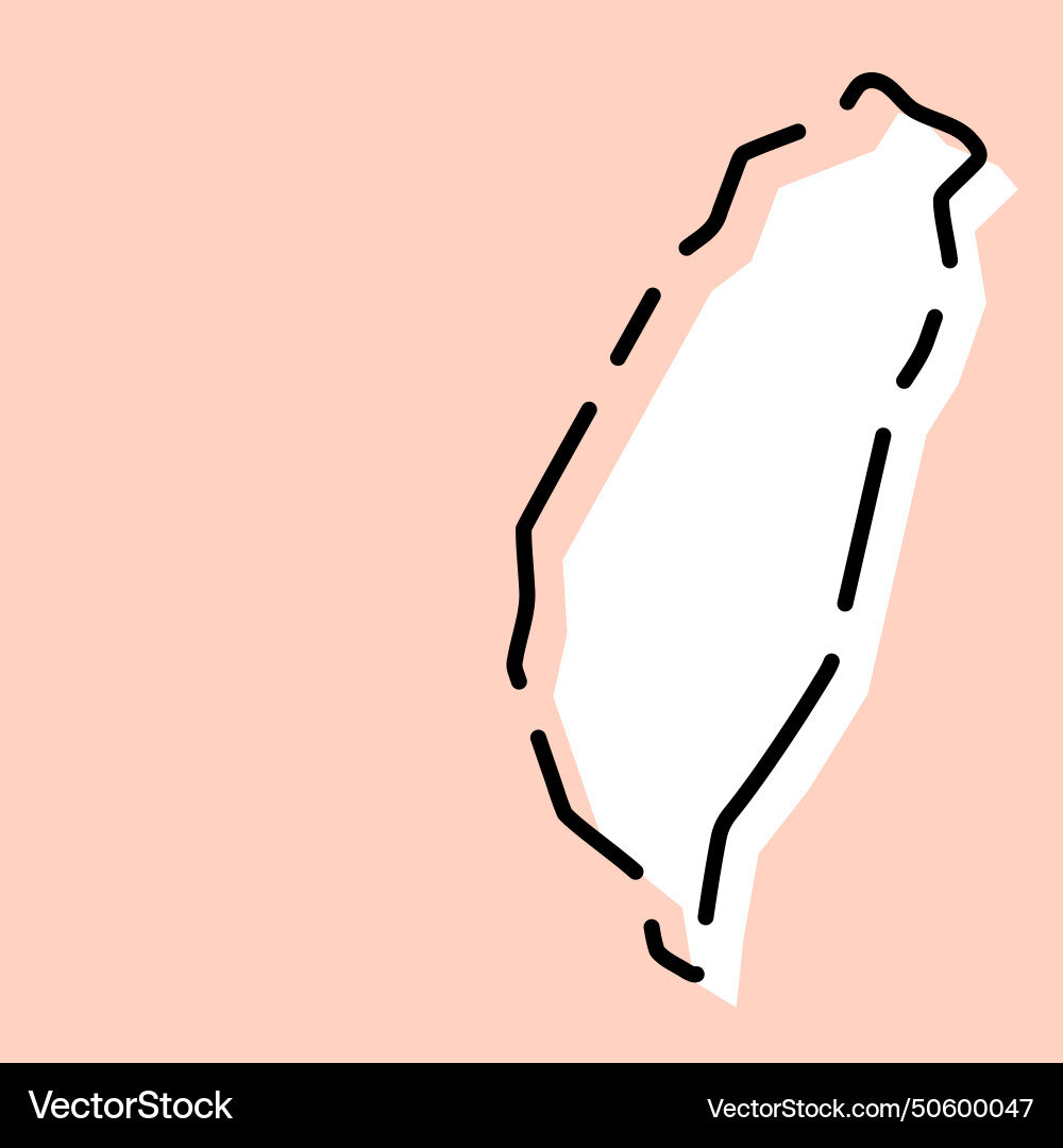 Taiwan simplified map Royalty Free Vector Image