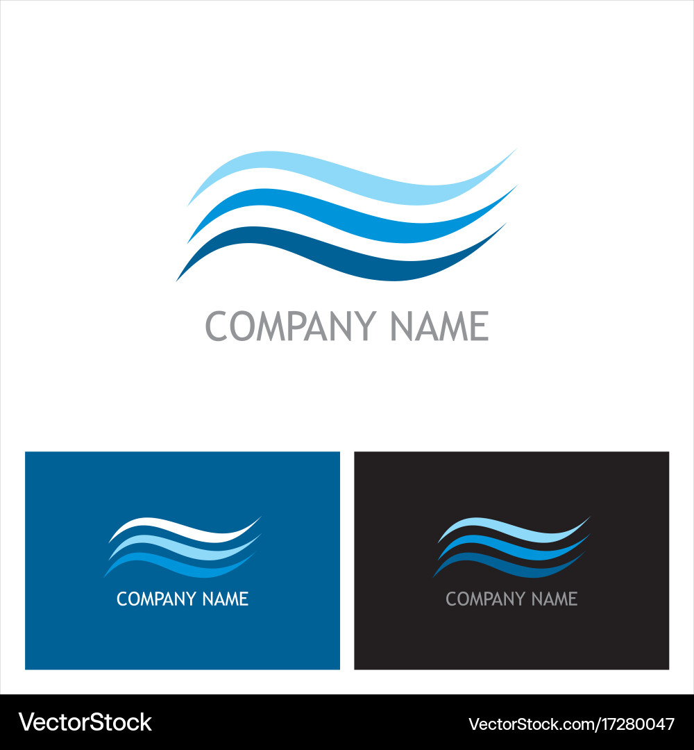 Water wave aqua logo Royalty Free Vector Image