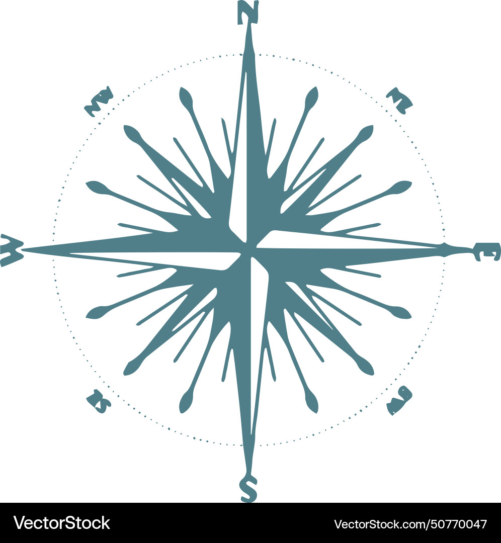 World direction rose navigation map retro symbol Vector Image
