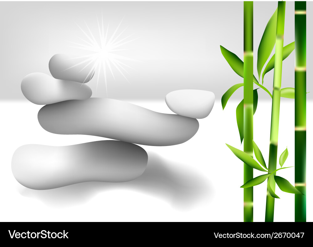 Zen stone and bamboo Royalty Free Vector Image