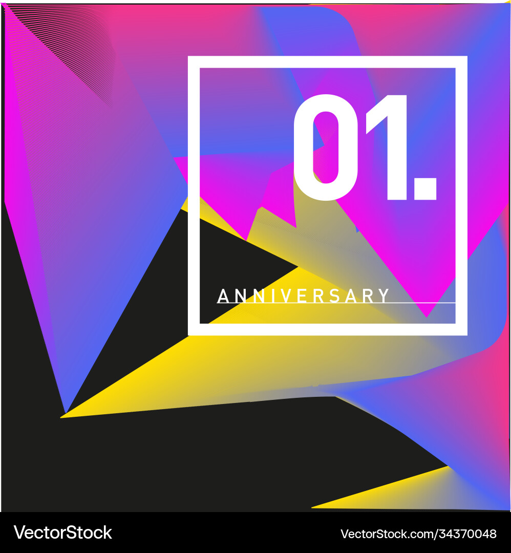 1 years anniversary celebration design template Vector Image