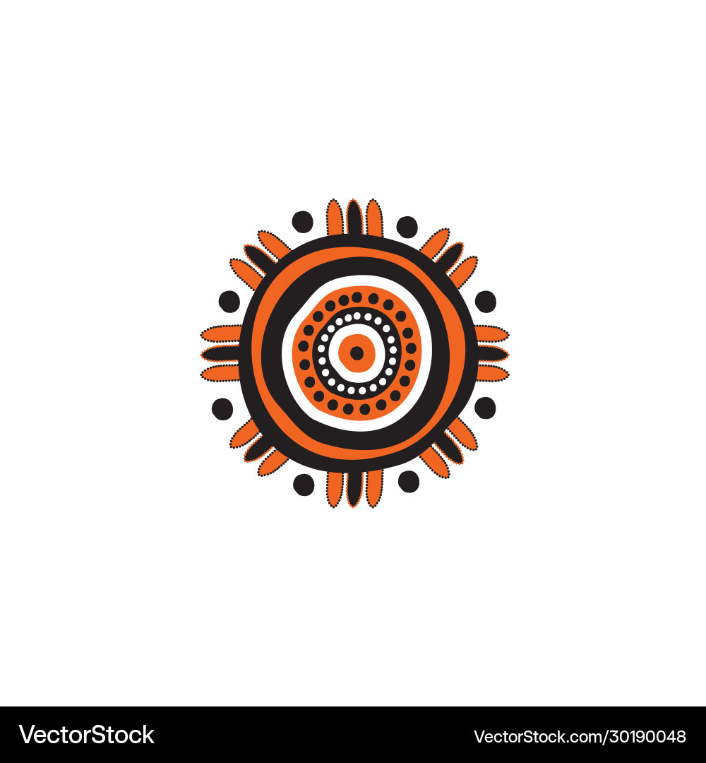 Aboriginal Dot Art Logo Royalty Free Vector Image