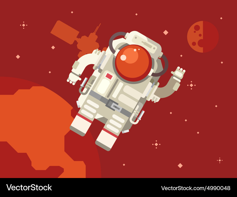 Astronaut in outer space Royalty Free Vector Image