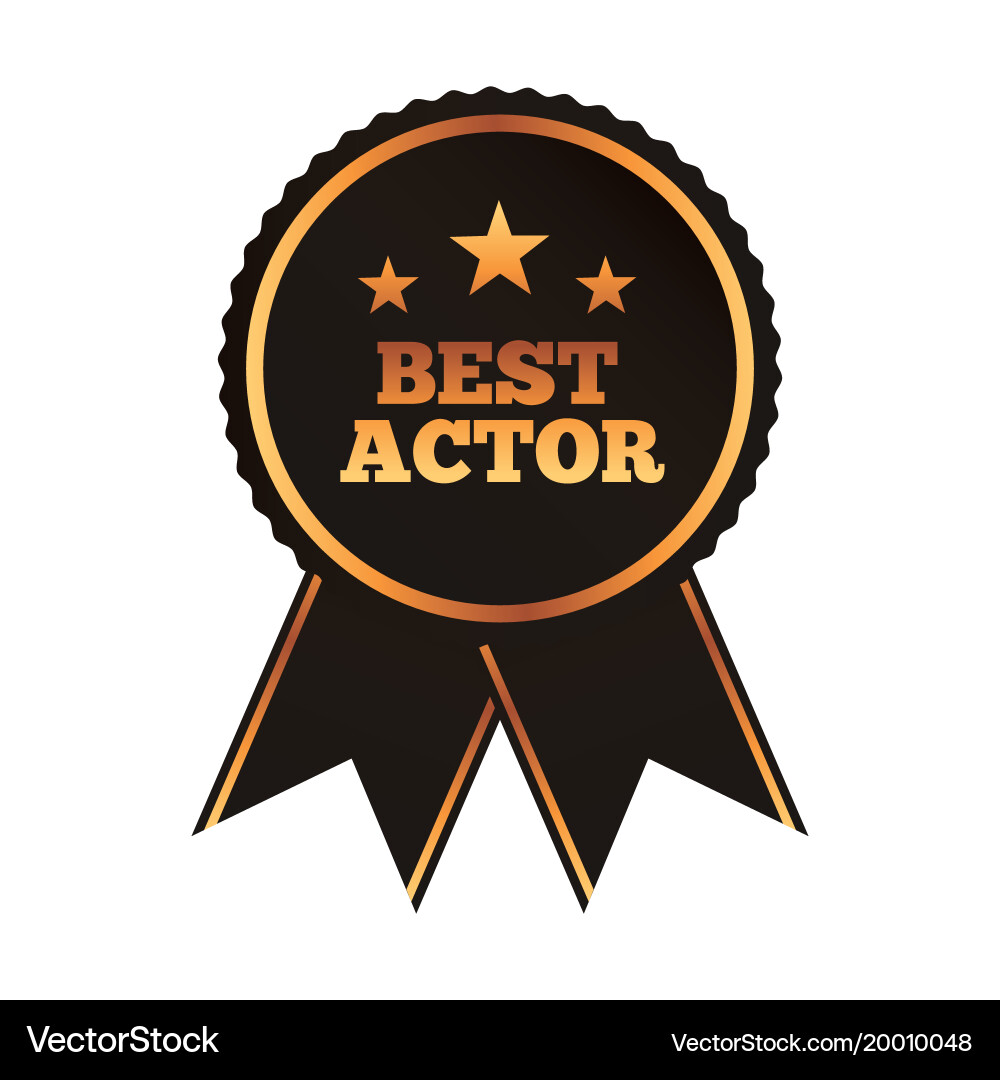 Best actor award rosette ribbon image Royalty Free Vector