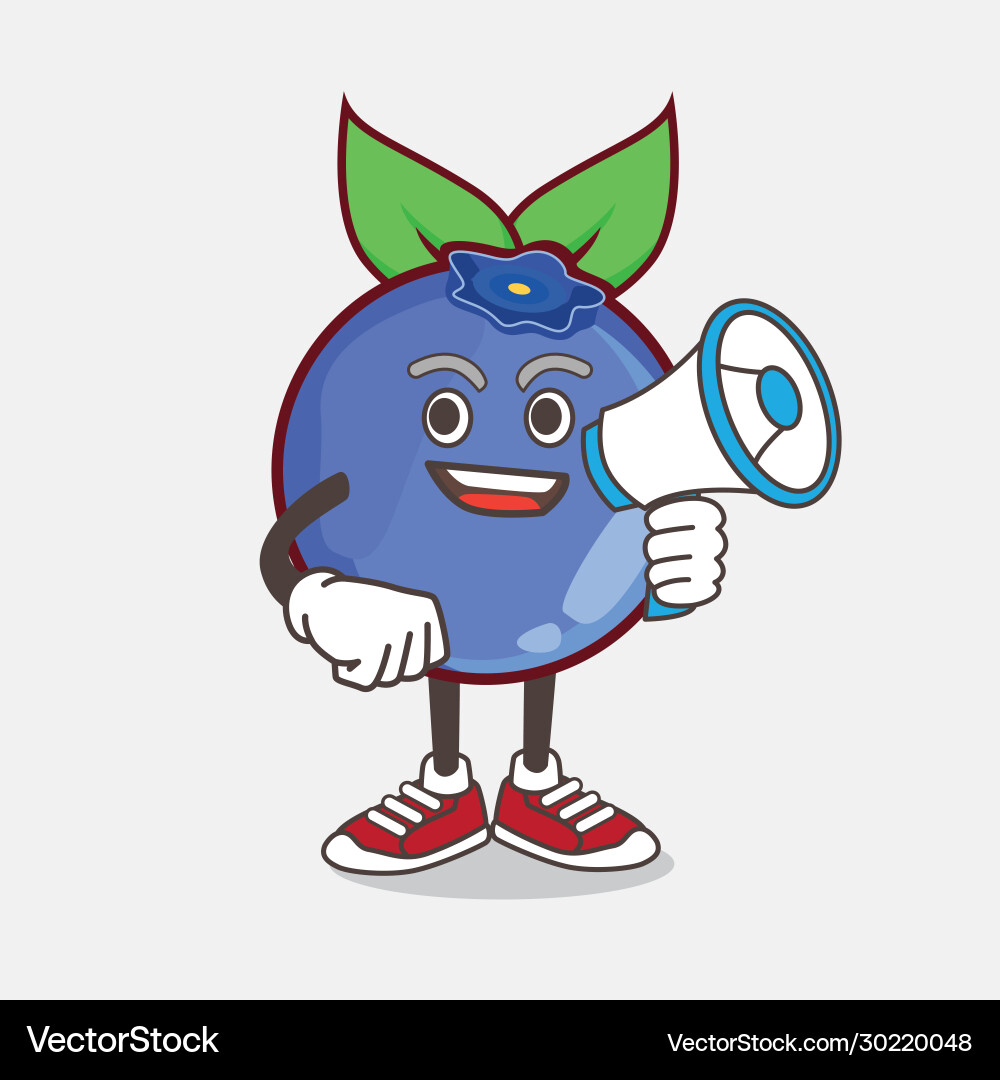 Blueberry fruit cartoon mascot character holding Vector Image