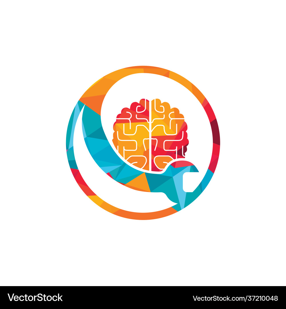 Brain repair logo design Royalty Free Vector Image