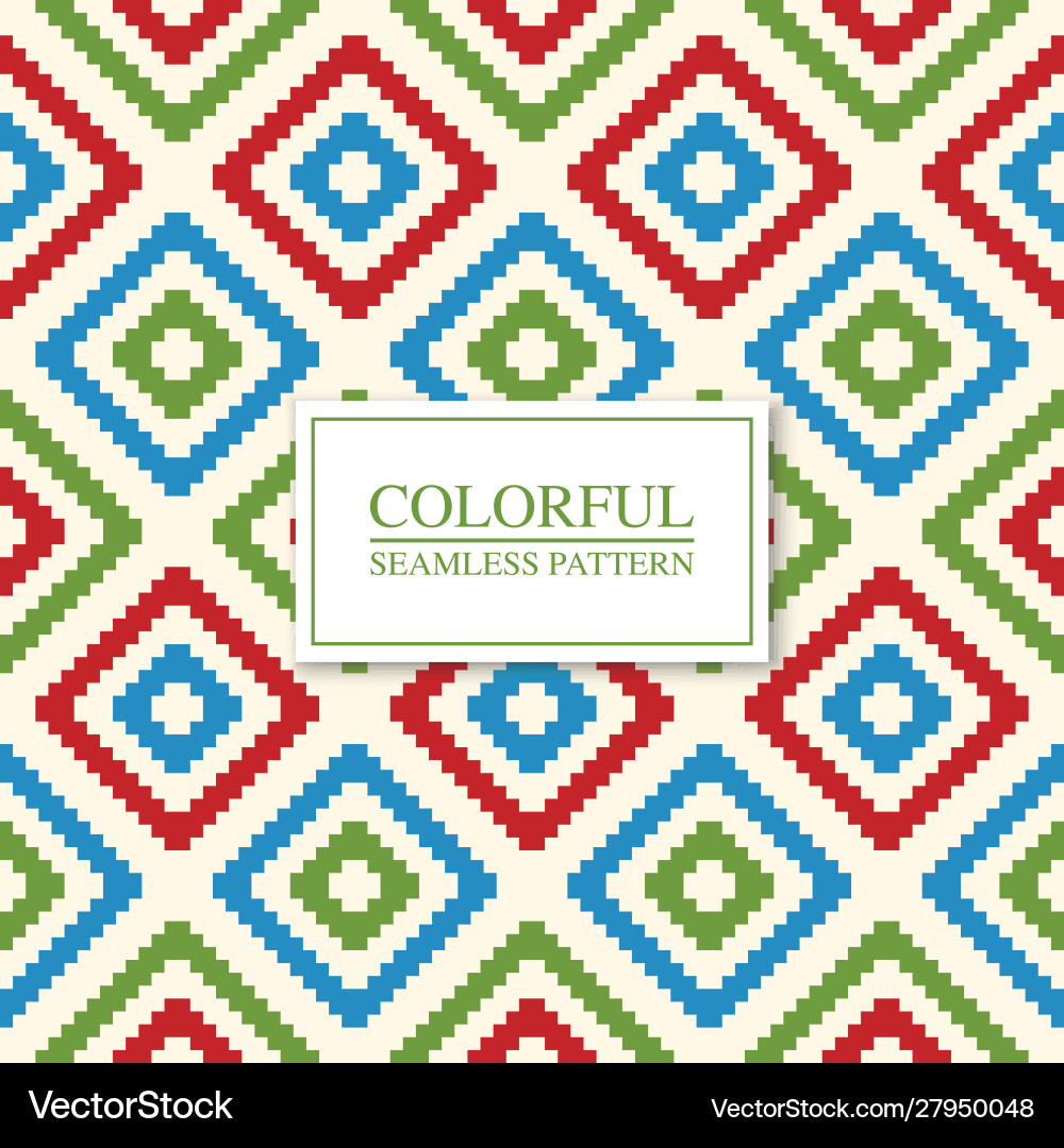 Colorful seamless geometric pattern - fabric grid Vector Image