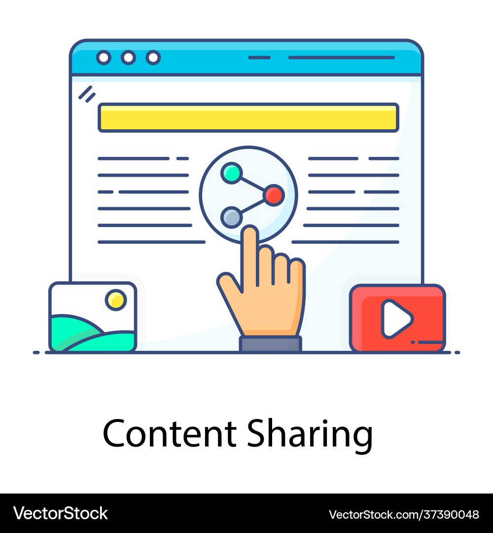 Content sharing Royalty Free Vector Image - VectorStock